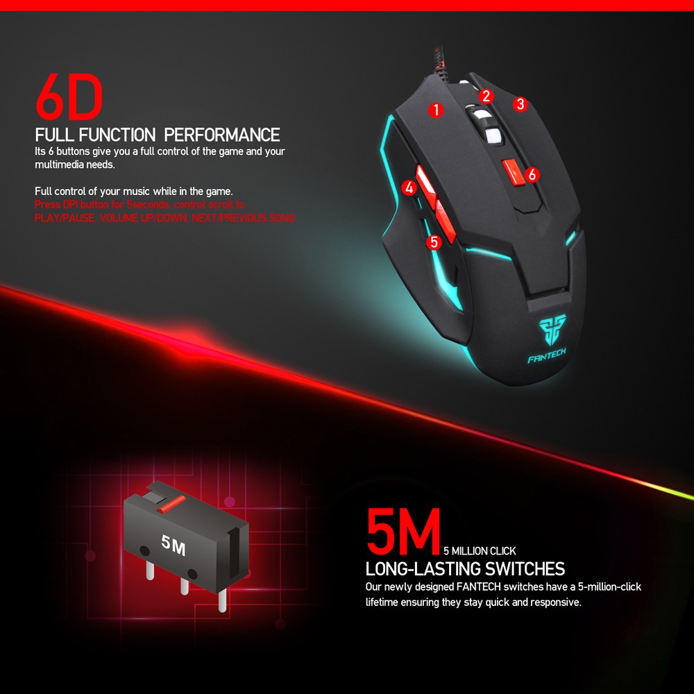 Fantech Gaming Mouse V4 -Latest 6D Full Function LED - Achat jeux video ...