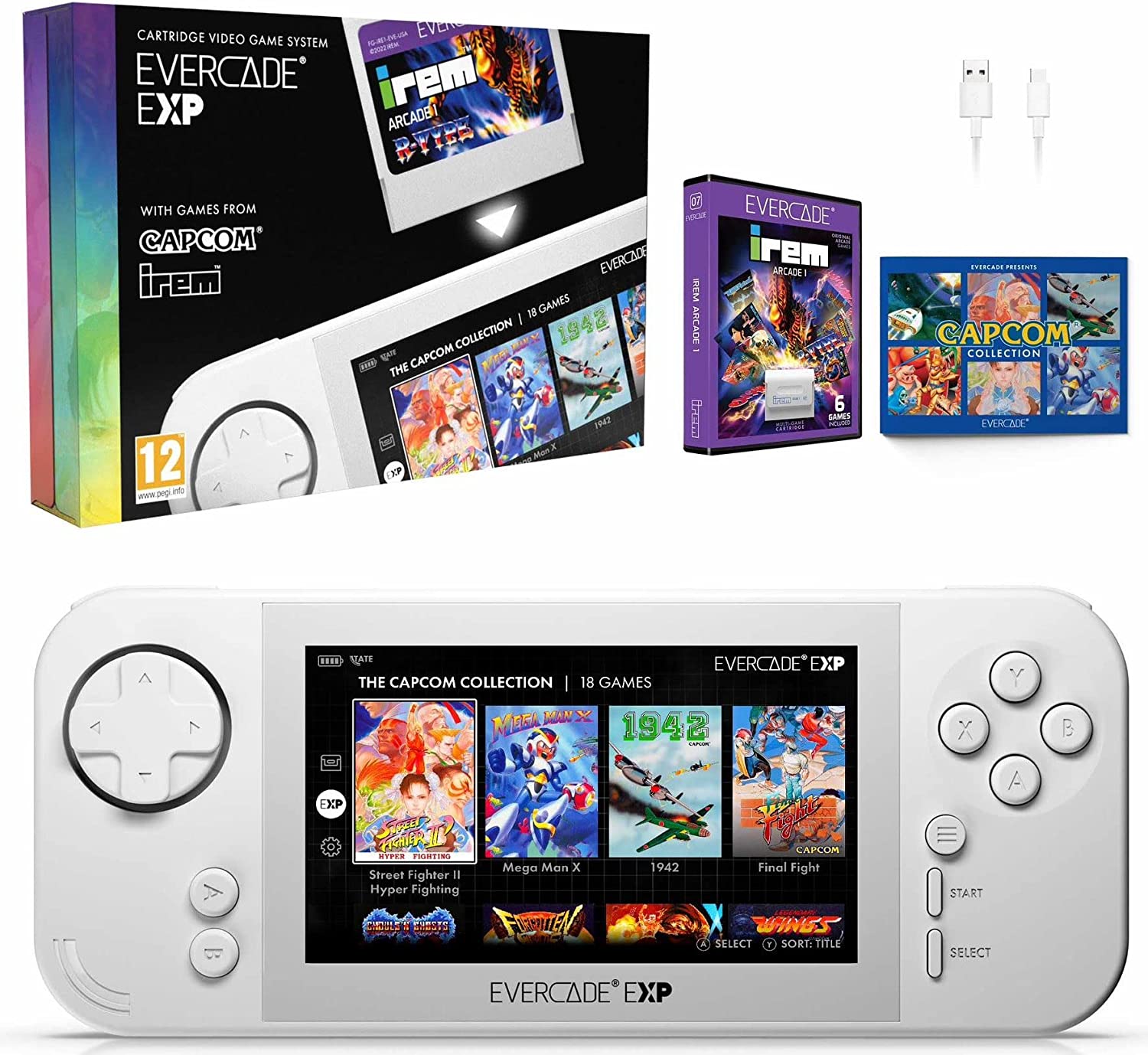 Console Retro Blaze Evercade EXP + 18 jeux Capcom intégrés + Cartouche ...